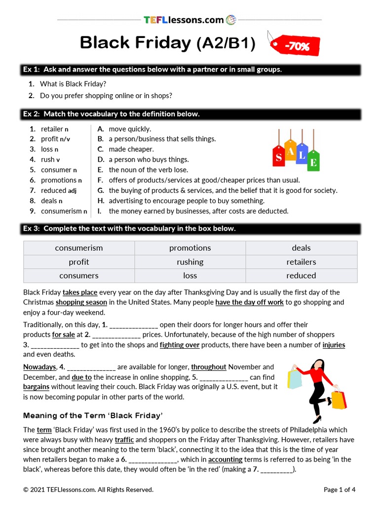 Black Friday A2 b1 Teacher | PDF | Black Friday (Shopping) | Economies