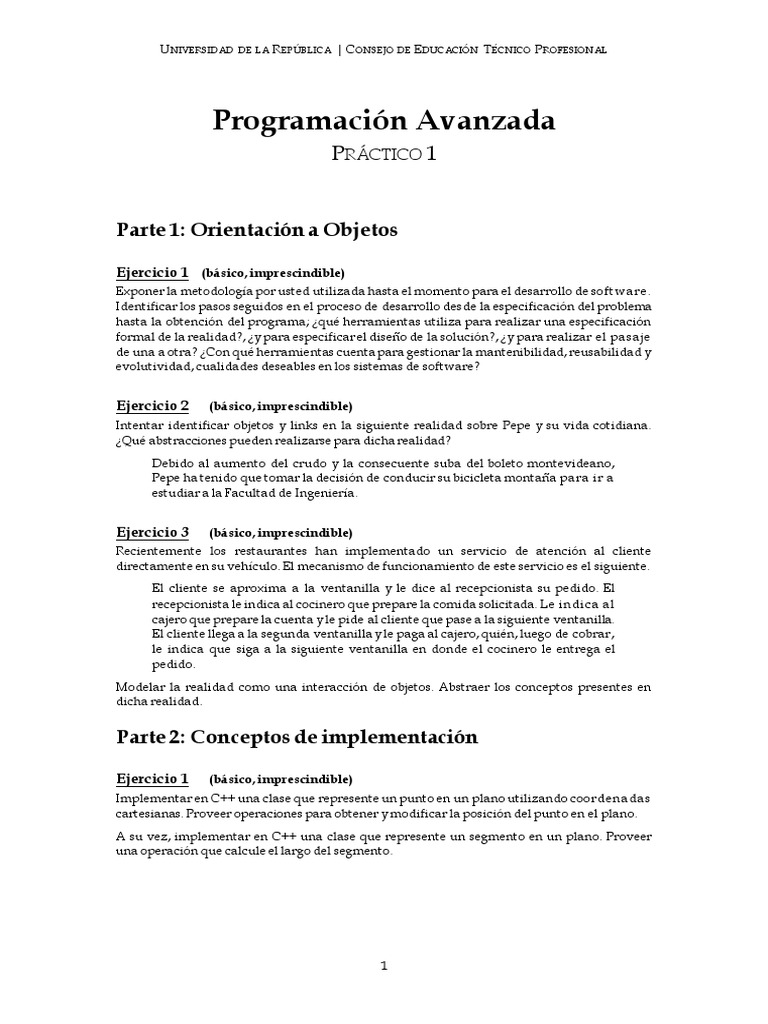 Práctico 1 - Orientación A Objetos | PDF | Objeto (informática) | C