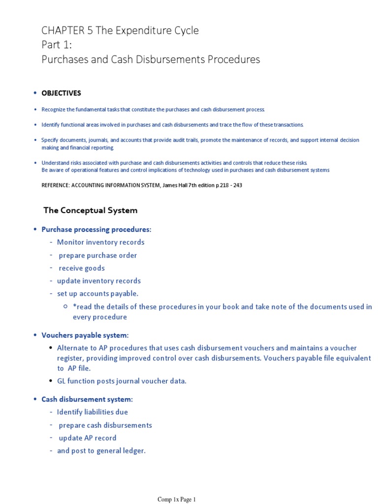 Cash Disbursement Procedures Overview | PDF | Accounts Payable | Business