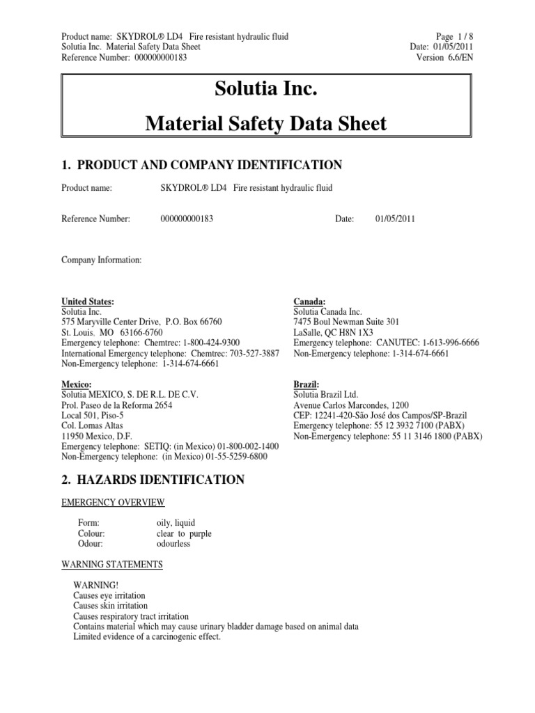 Skydrol-LD-4 - Safety | PDF