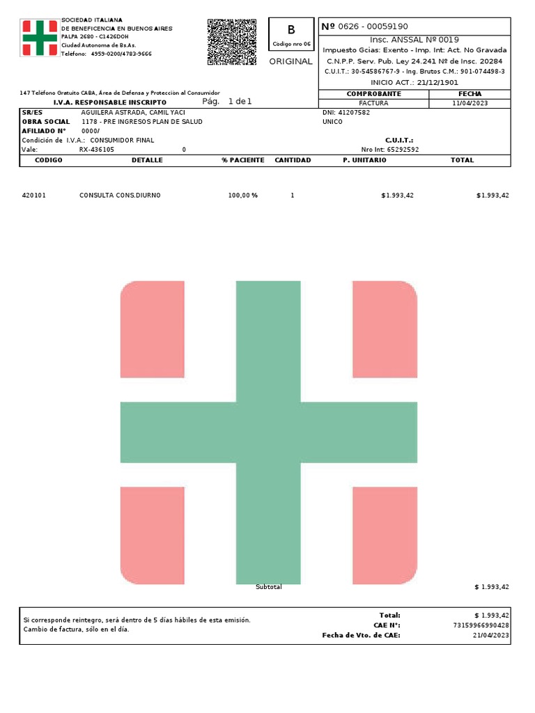 Original: 0626 - 00059190 Insc. ANSSAL #0019 | PDF