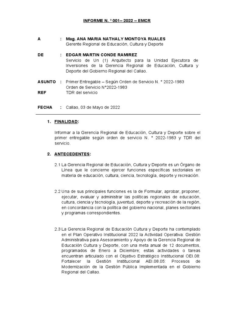 Informe 1er Entregable | PDF