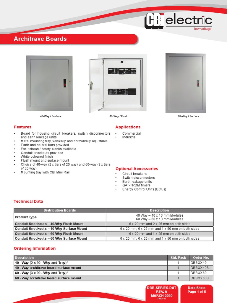 Cbi DBB Series Dat 5pages 980KB | PDF