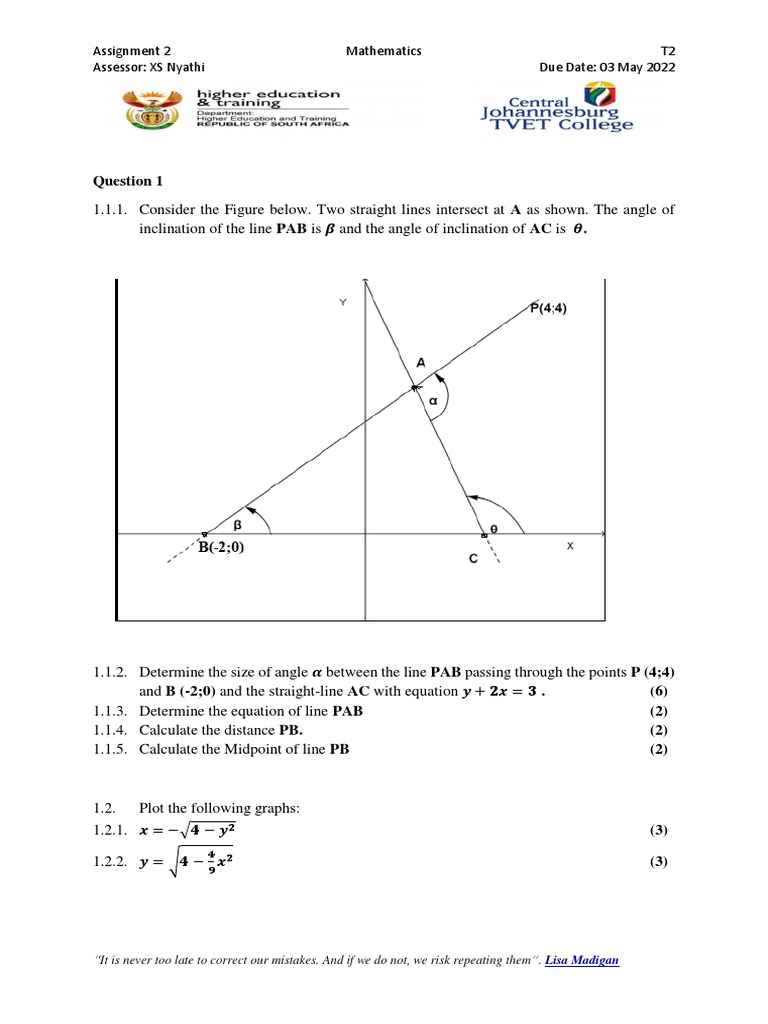 2022 Assignment 2 N3 Math.pdf | PDF | Elementary Mathematics ...