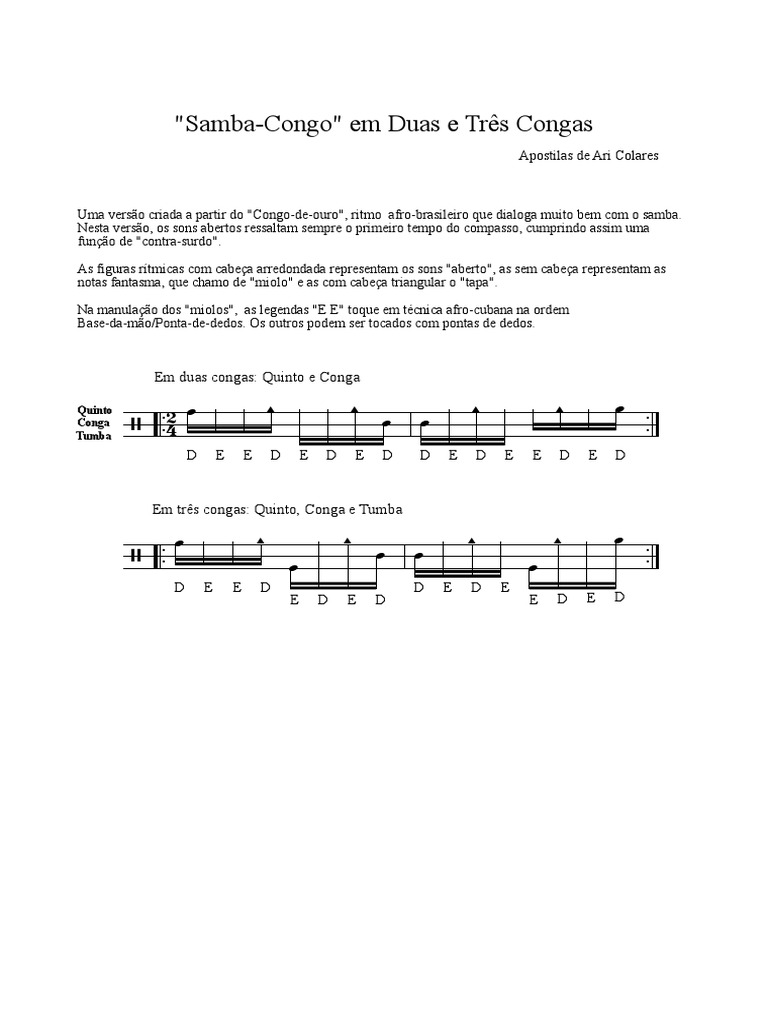 Samba-Congo: Ritmos em Congas | PDF