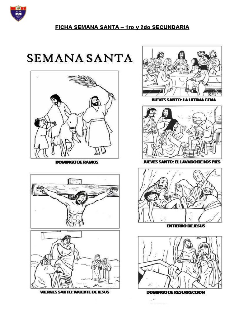 Ficha Semana Santa 1ro SEC | PDF