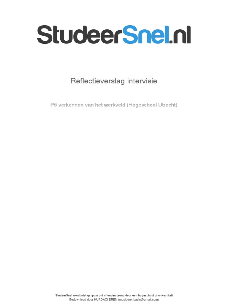 Reflectieverslag Intervisie | PDF