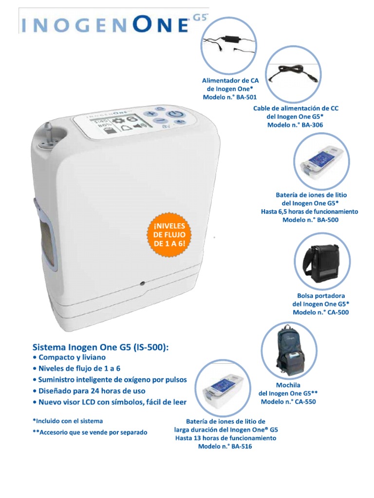 Ficha Tecnica Inogen One g5 | PDF