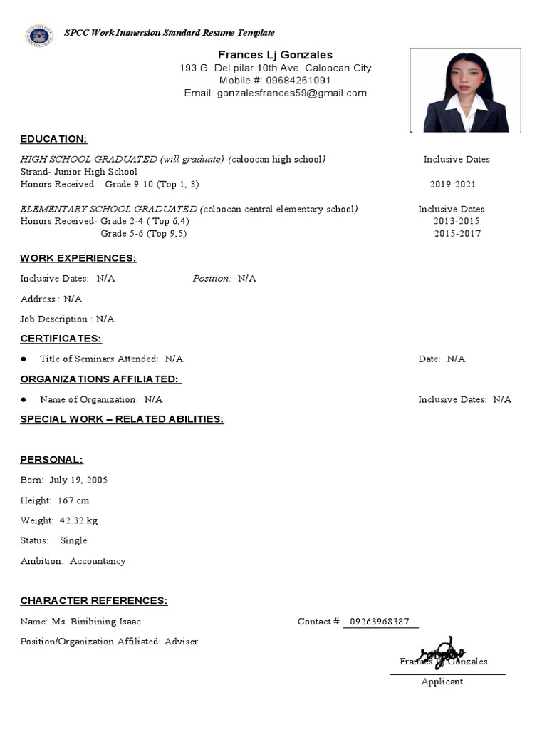 Resume Gonzales | PDF