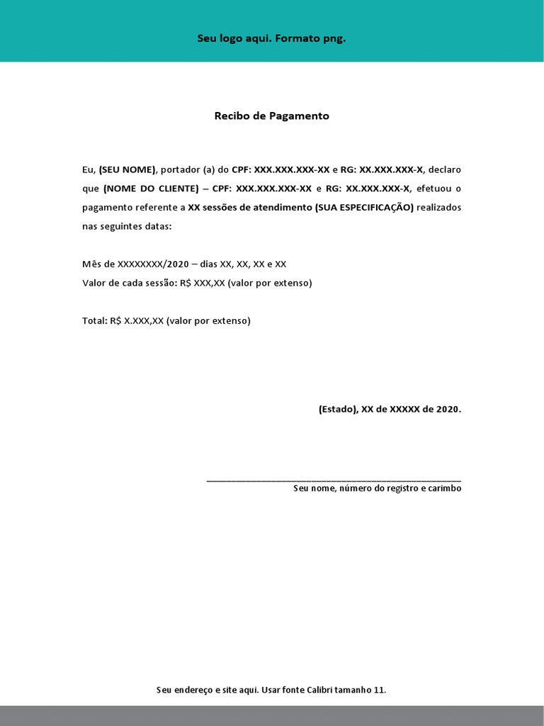 Modelo de Recibo de Pagamento | PDF