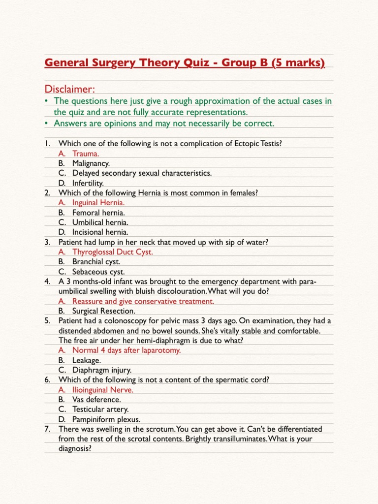 Group B Surgery Questions | PDF | Medical Specialties | Gastroenterology