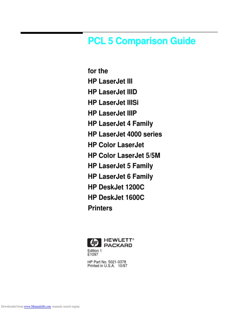 PCL 5 PDF | PDF | Printer (Computing) | Typefaces