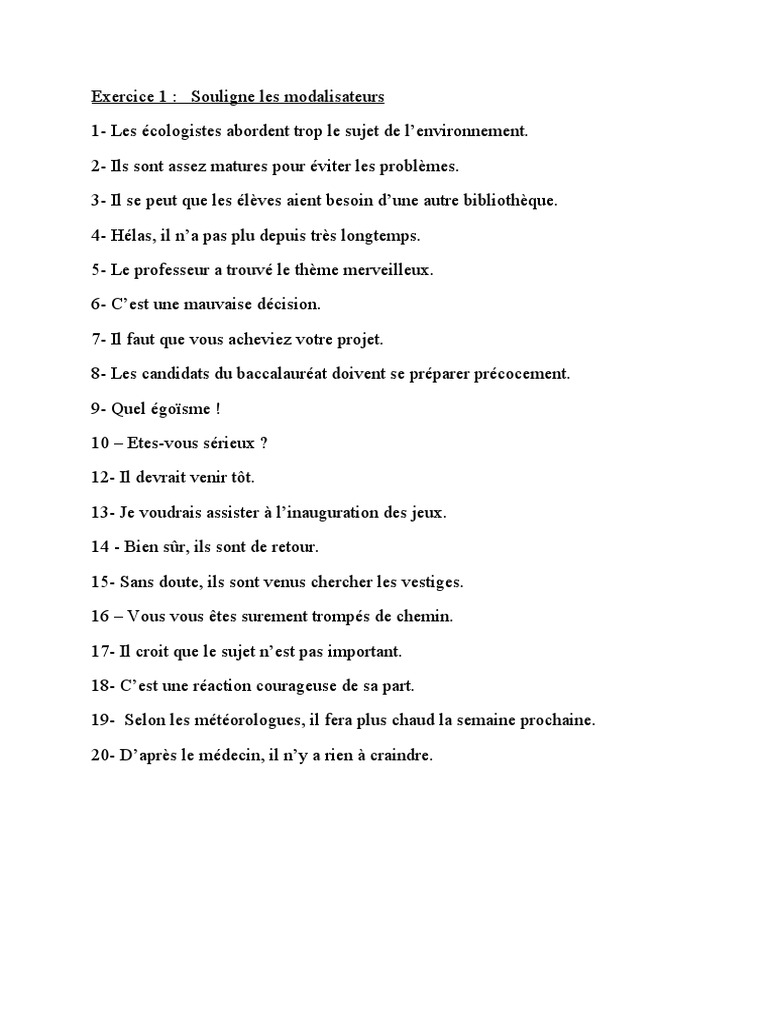 Les Modalisateurs | PDF