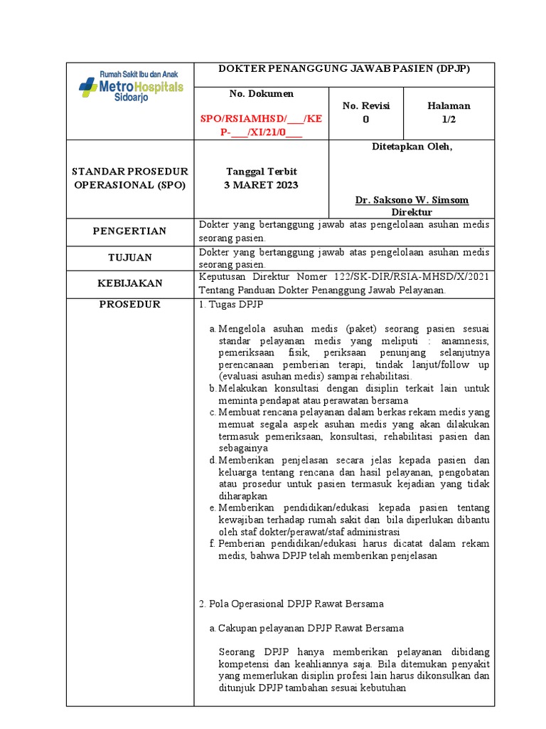 Spo DPJP | PDF | Pengembangan Diri