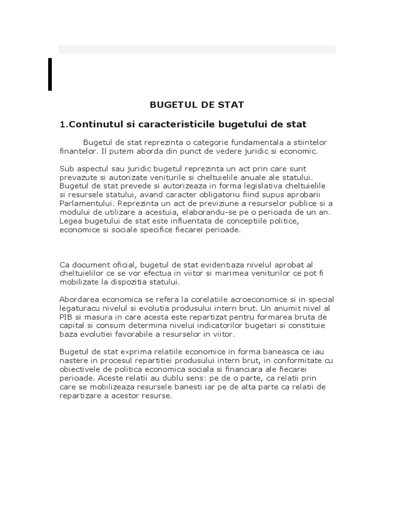 Bugetul de Stat | PDF