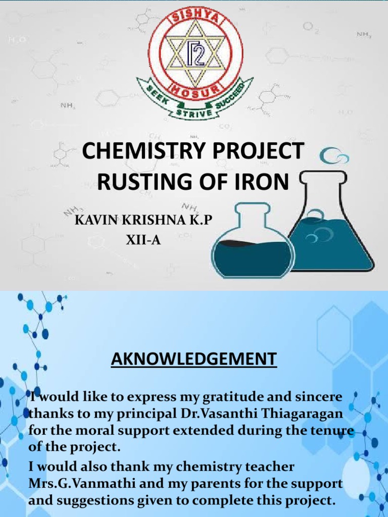 Chemistry Project | PDF | Rust | Iron