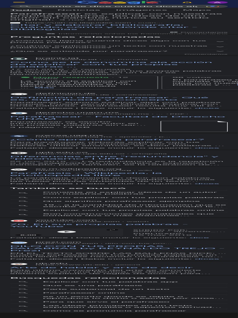 Como Se Dice Cuando Dices Algo Con Tus Propias Palabras - Buscar Con ...