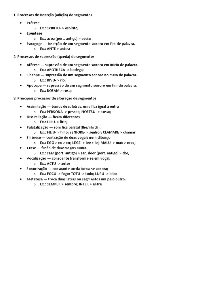 Resumos Procesoss Fonologicos | PDF | Linguística | Voz humana