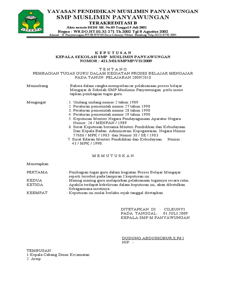 SK Mengajar SMP | PDF