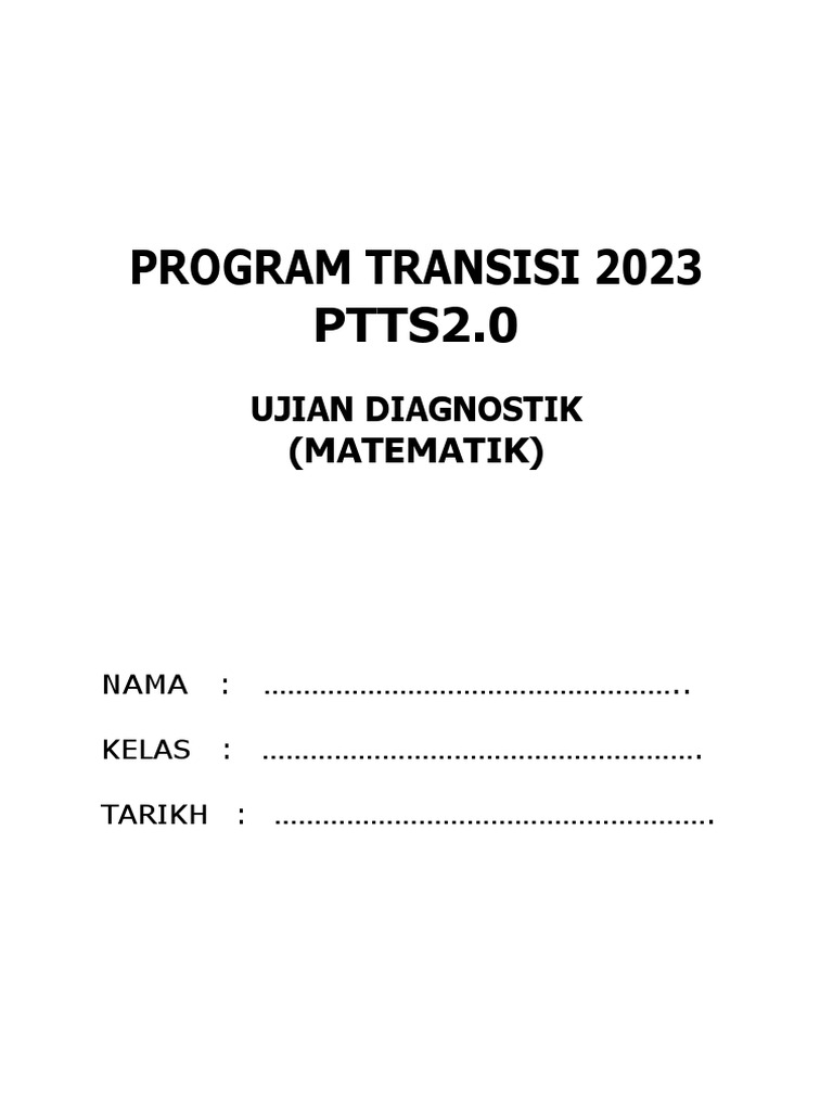 Ujian Diagnostik Matematik Pdf