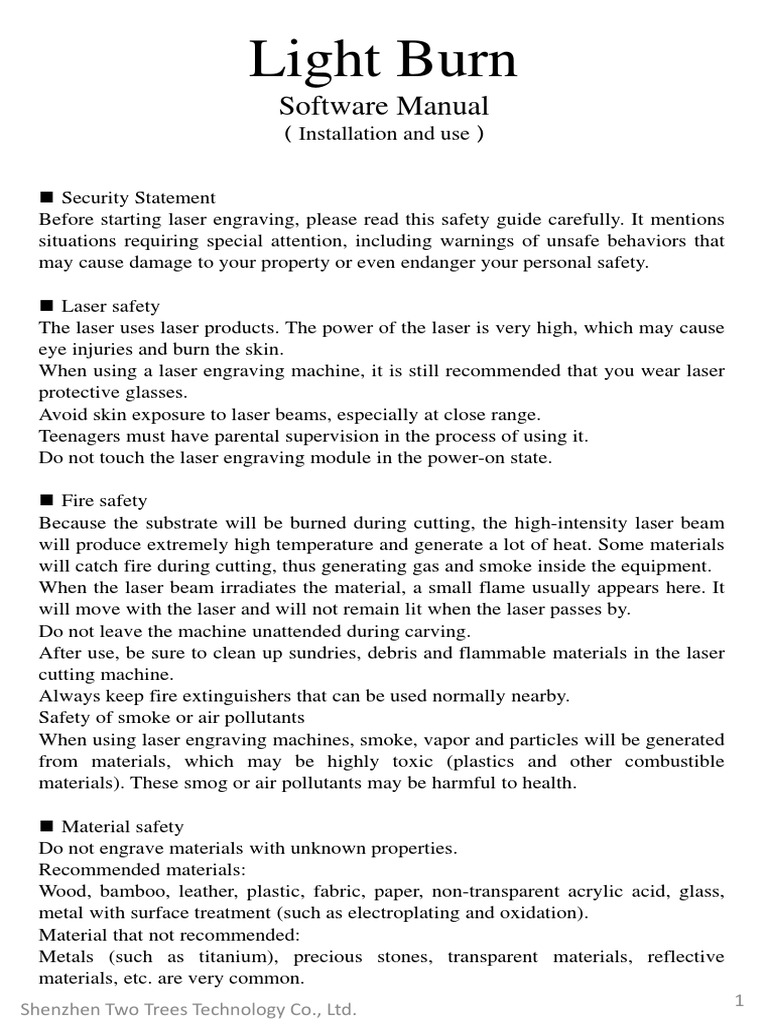 Lightburn Operation Manual-EN PDF | PDF | Engraving | Fires