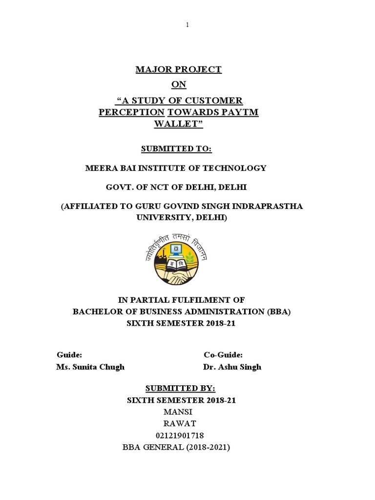 Mansi Rawat Major Project | Download Free PDF | Service Industries ...