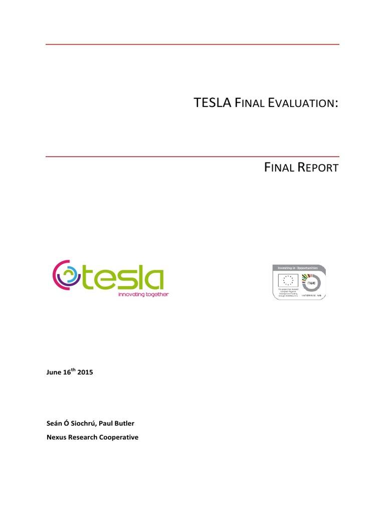 TESLA Final Report1 PDF | PDF | Startup Company | Small Business ...