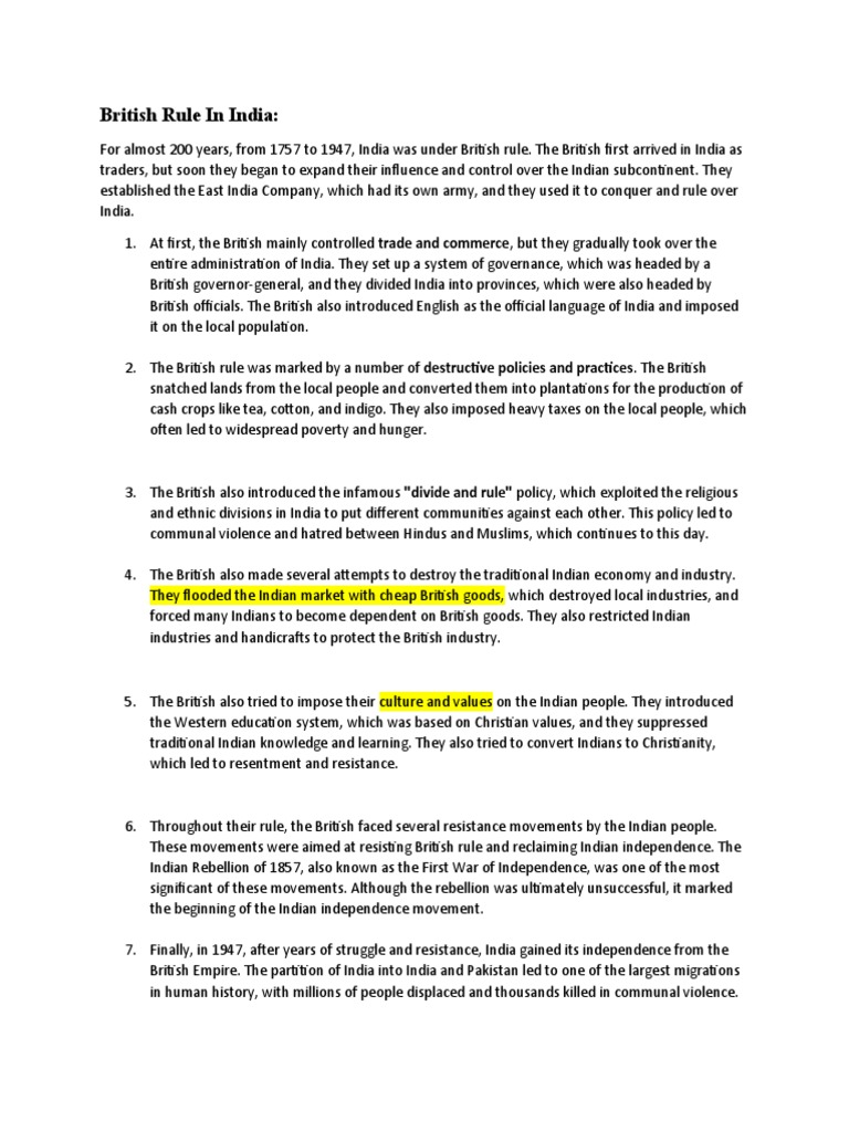 British Rule in India | PDF | British Raj | British Empire