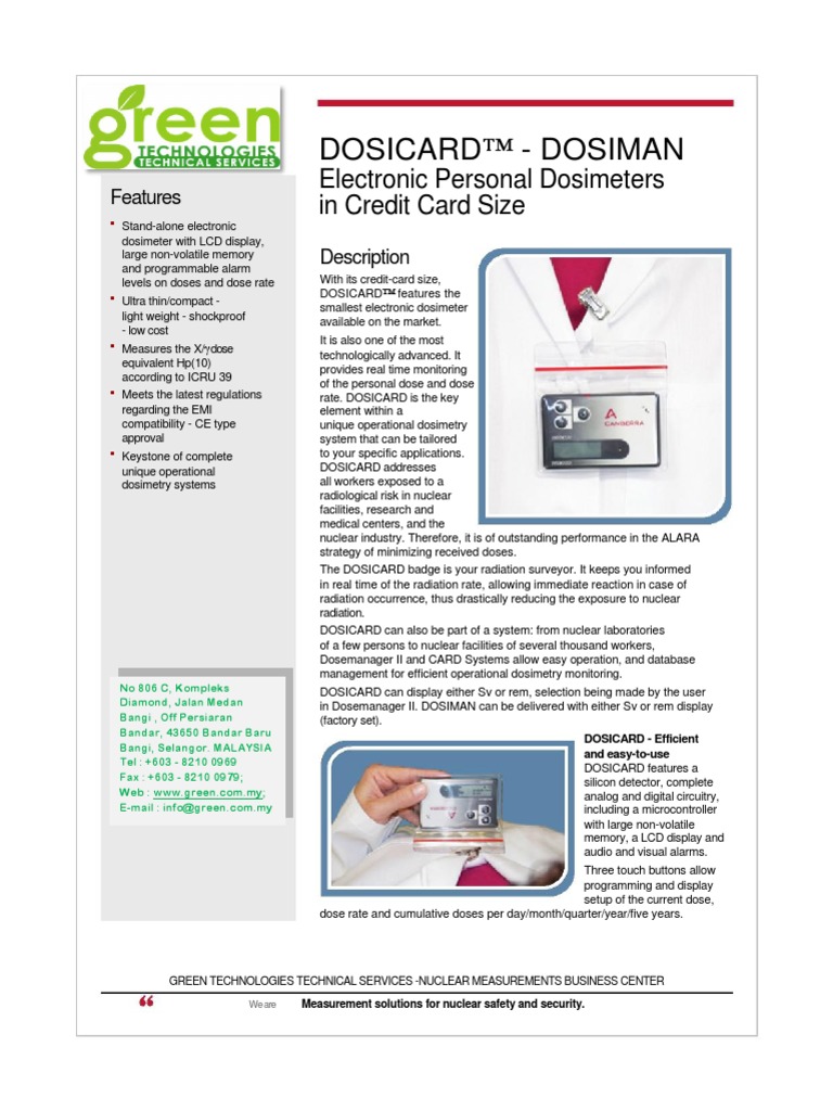 c4c77 Dosicard Ss c36214 | Download Free PDF | Dosimetry | Computer ...