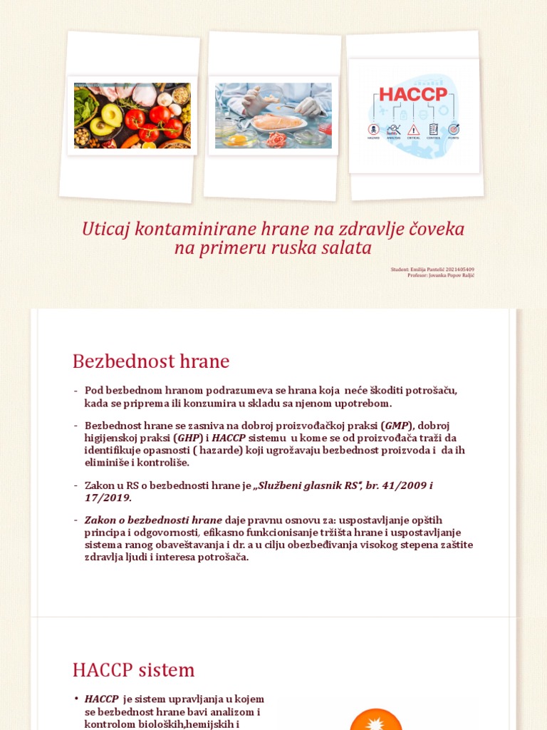 Uticaj Kontaminirane Hrane Na Zdravlje Čoveka Na Primeru | PDF