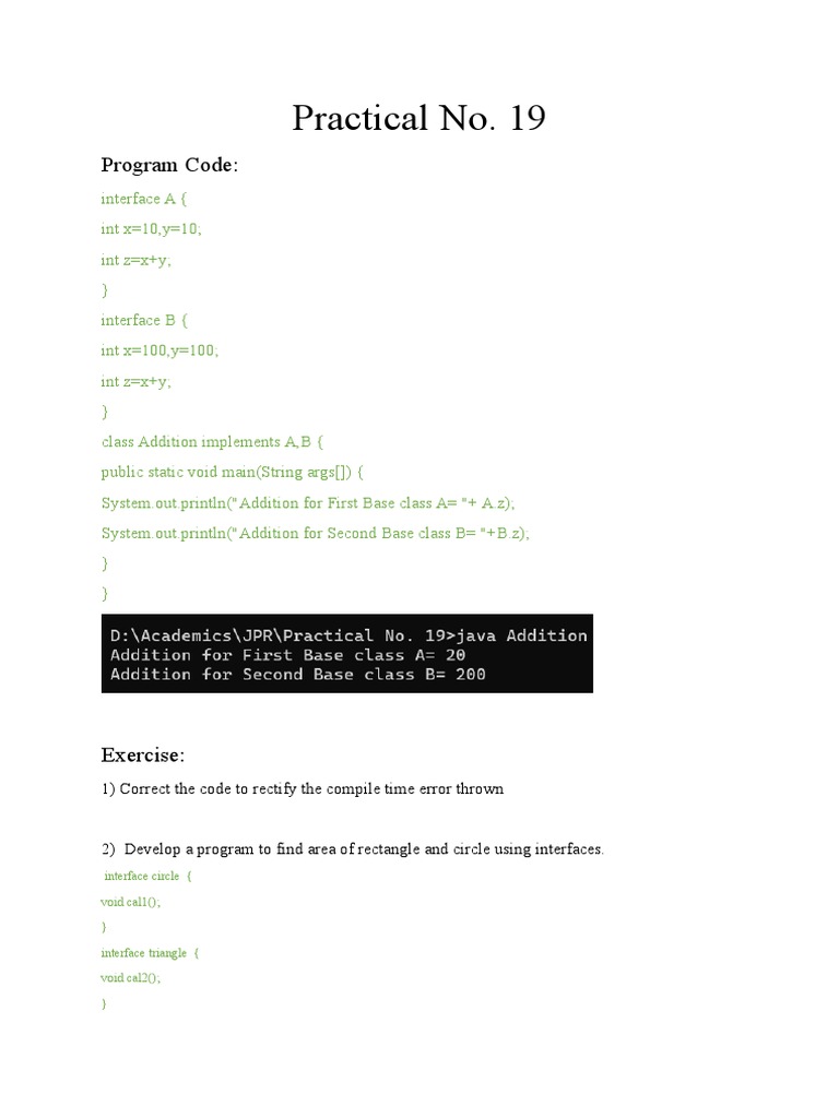 Practical No. 19 | PDF