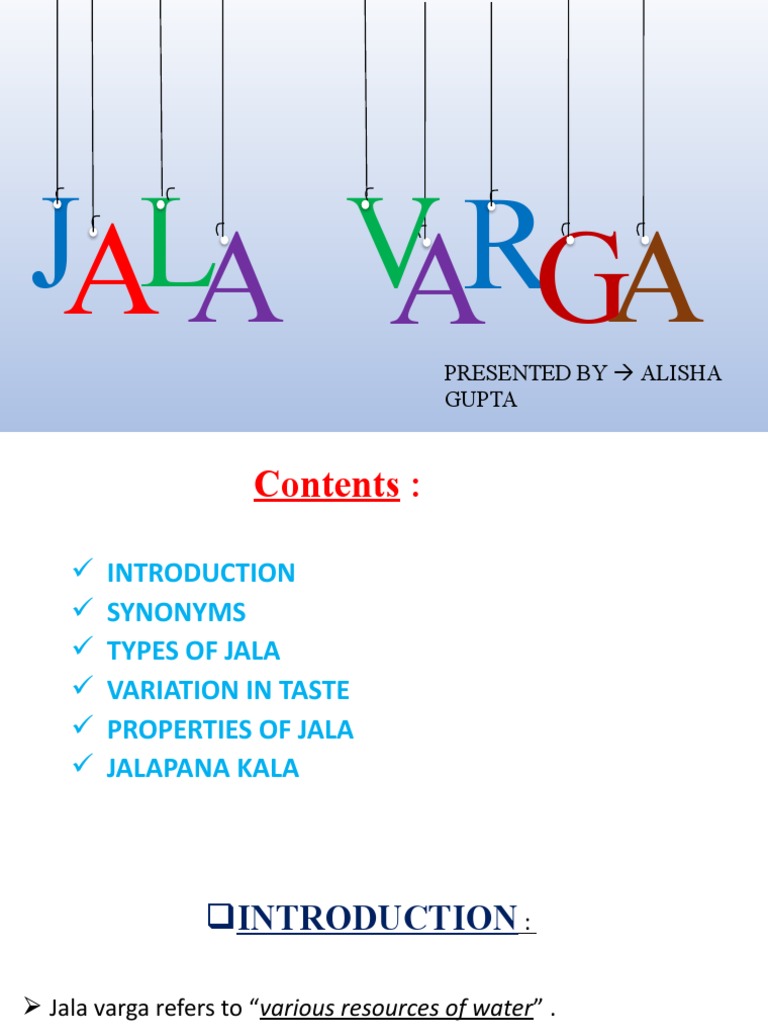 Jala Varga (ALISHA) | PDF | Ayurveda