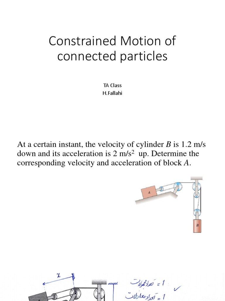 Constrained Motion of Connected Particles | PDF