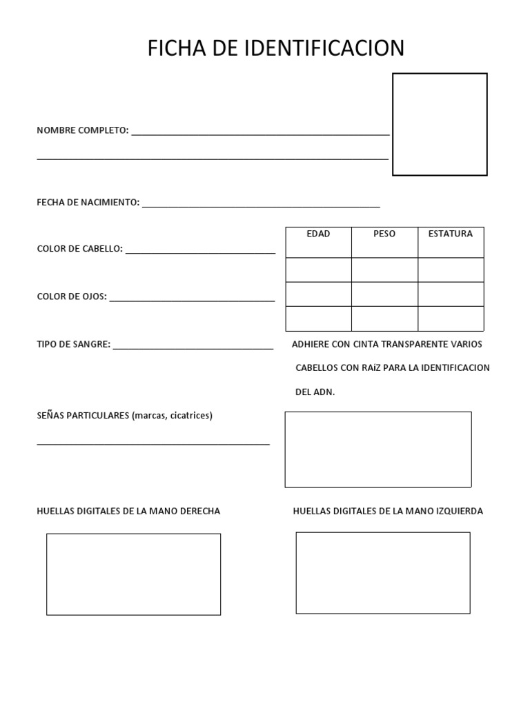 Ficha de Identificacion | PDF