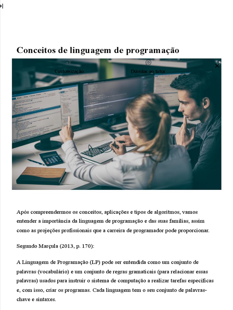 Conceitos de Linguagem de Programação: Customização Dúvidas Ao Tutor ...