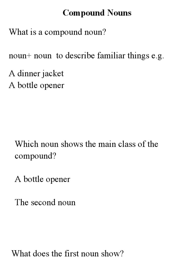 Compound Nouns Global | PDF