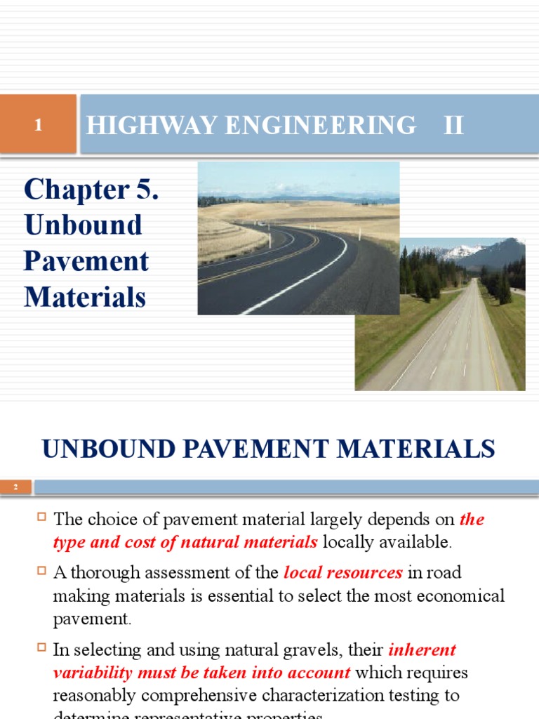 HW II - Chapter 5 - Unbound Pavement Materials | PDF | Construction ...