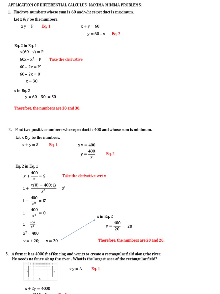 LECTURE 14 - Application of Derivatives - Maxima Minima - Time Rates | PDF