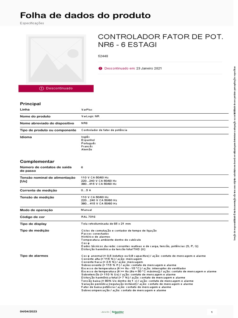 Varlogic NR - 52448 | Download grátis PDF | Quantidade | Metrologia