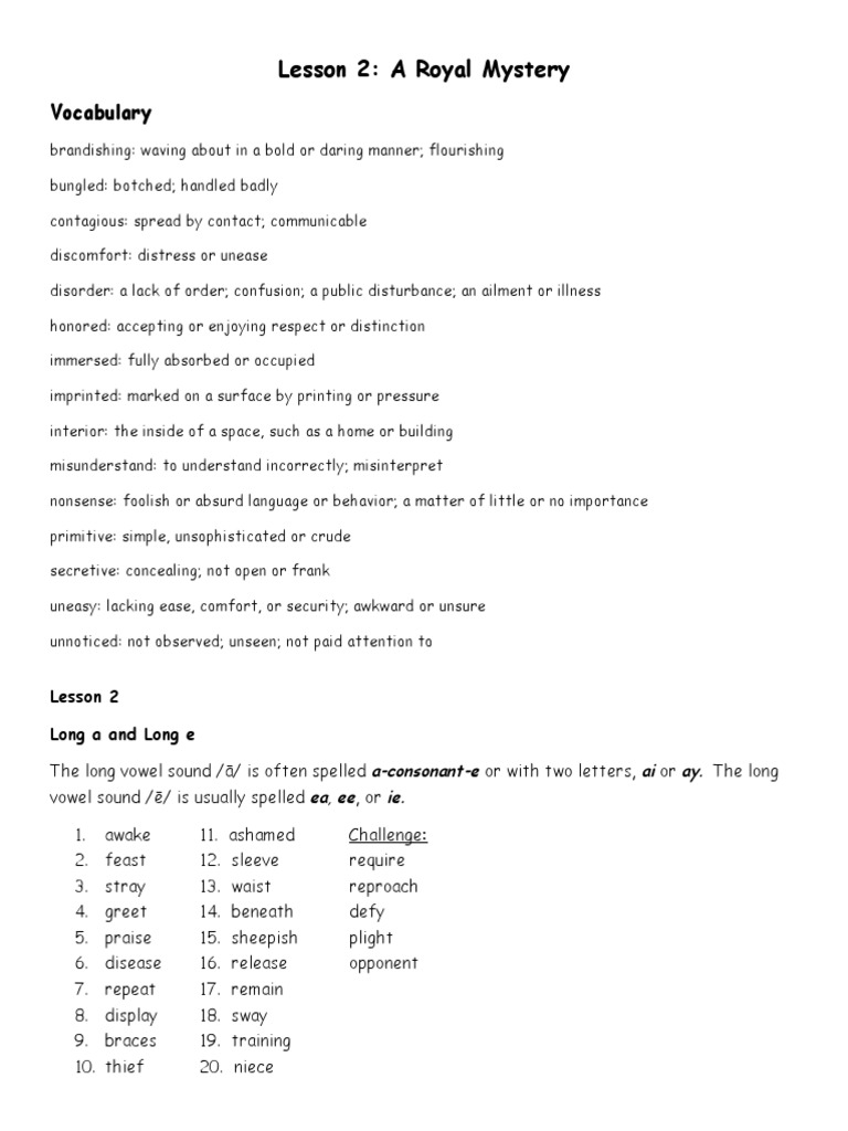 Journeys Lesson 2 Vocabulary and Spelling Words | PDF | Foreign ...