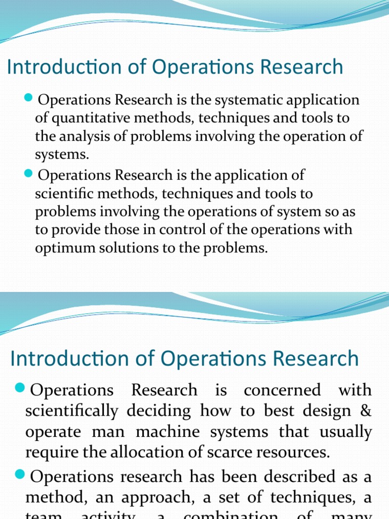 Introduction of Operations Research | PDF | Conceptual Model ...