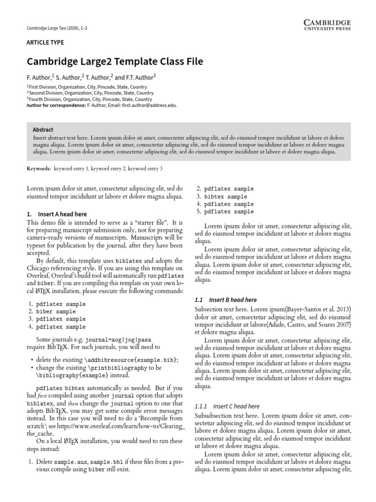 Cambridge Large2 Template Guide | PDF | Cell Biology