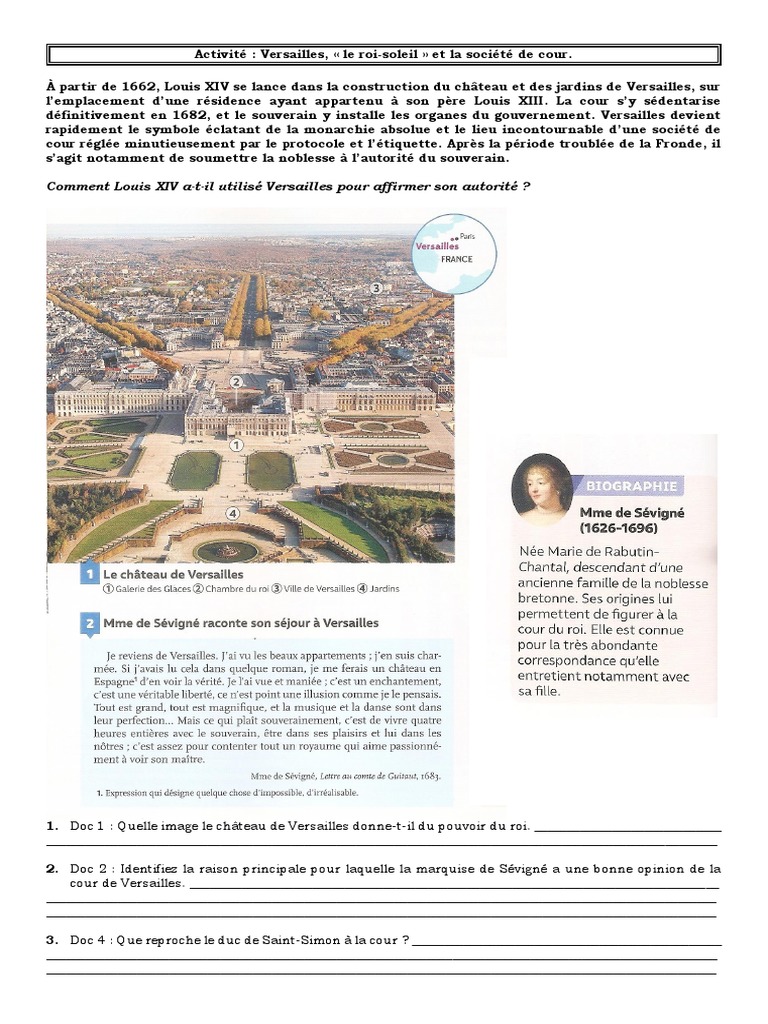 Versailles et l'autorité de Louis XIV | PDF | Château de Versailles ...