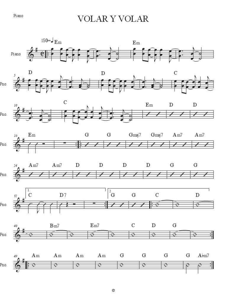 VOLAR Y VOLAR Piano PDF | PDF