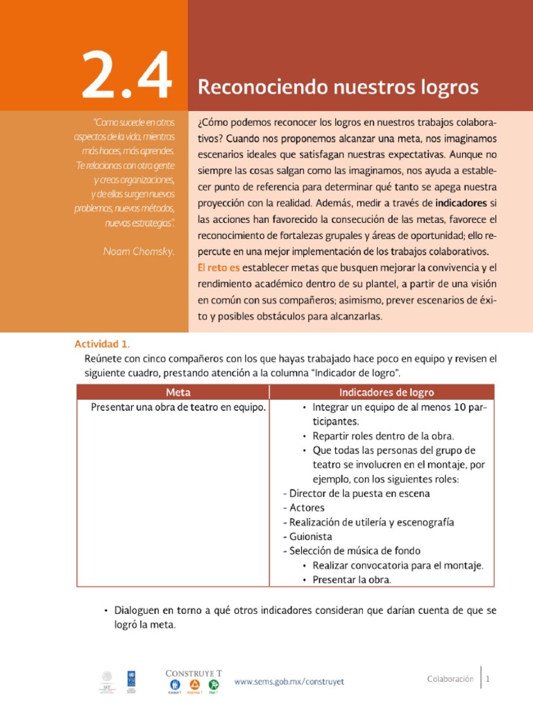 2.4 E Reconociendo Nuestros Logros M3 R3 PDF | PDF