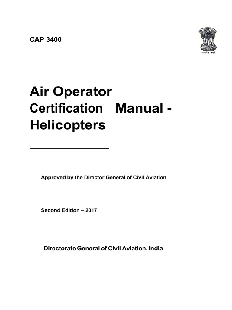 3A CAP 3400 Air Operator Certification Manual (Helicopters) PDF | PDF ...