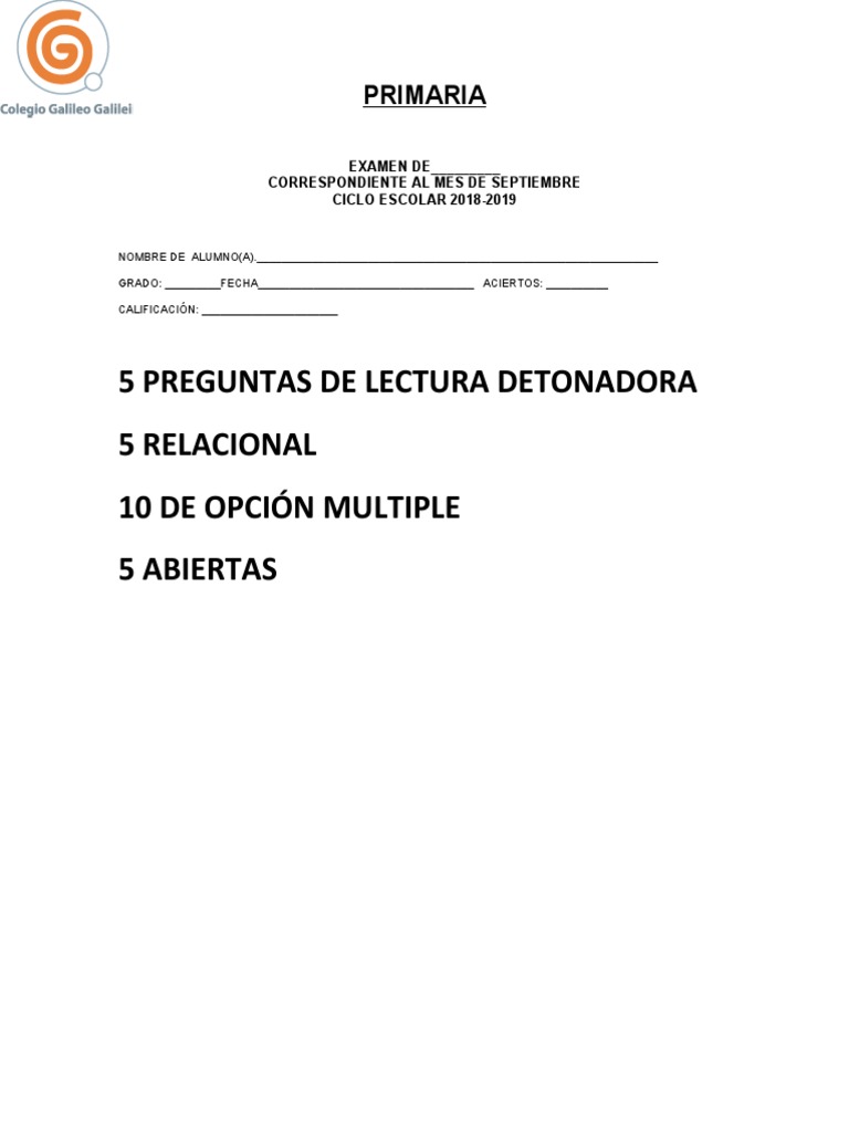 FORMATO DE EXAMENES | PDF