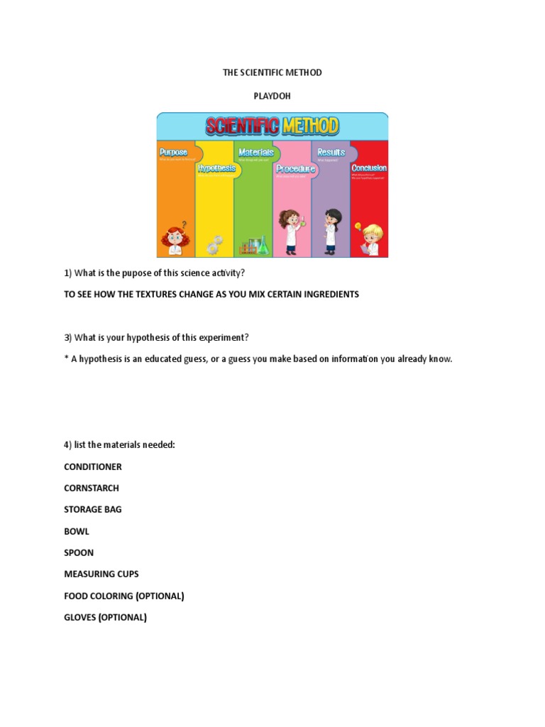 Playdoh Scientific Method Worksheet | PDF
