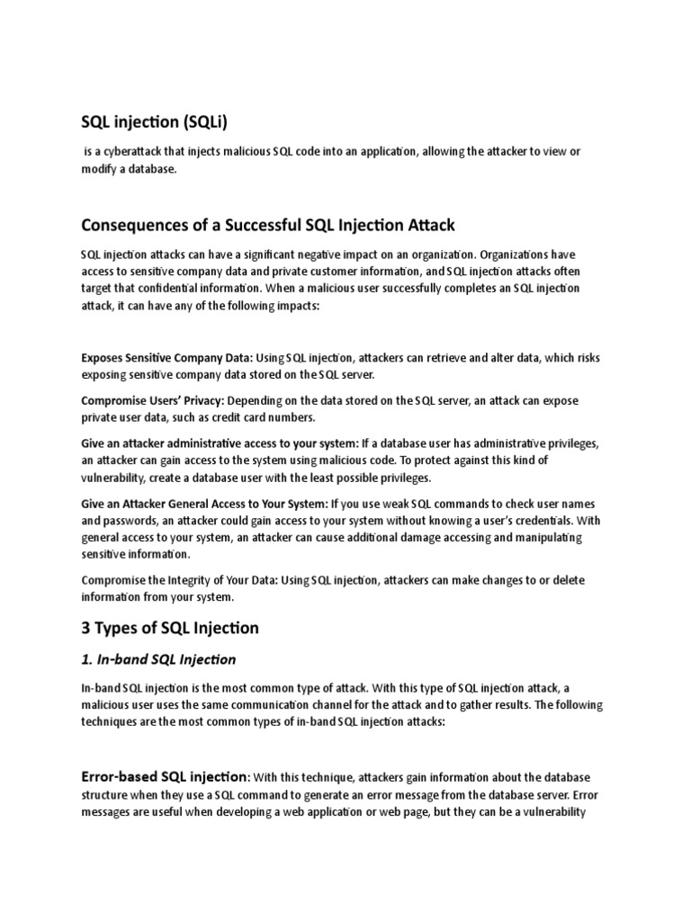 SQL Injection | PDF