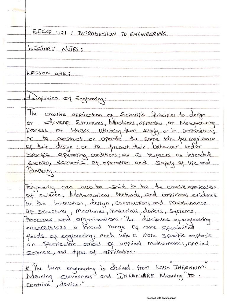 Introduction To Engineering Lesson 1 | PDF